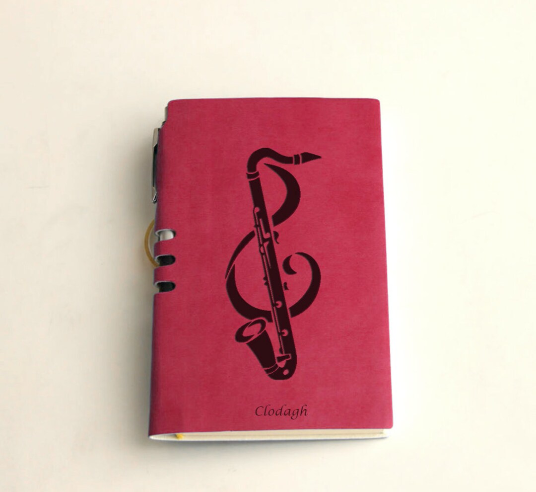 Laser Engraved Personalized Saxophone Clarinet Journal With Pen, Soft ...