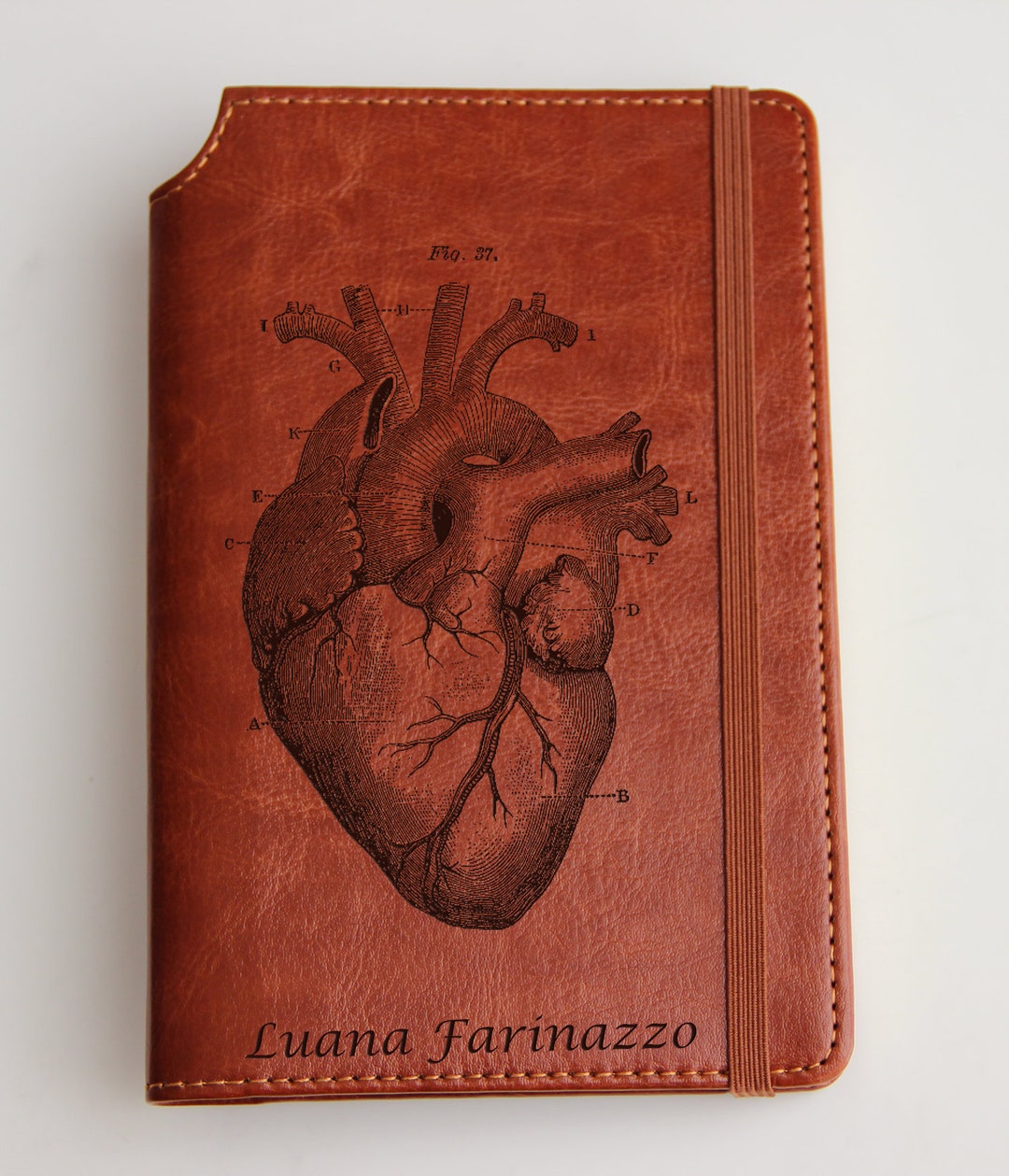 Anatomical Heart Fingerprint Journal Customizable Engraved Journal ...