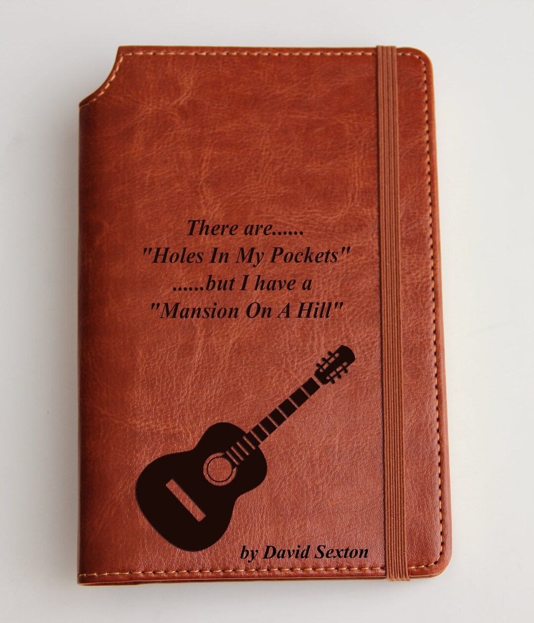 Music Notes Journal With Custom Quote or Custom Text Leather Bound With ...