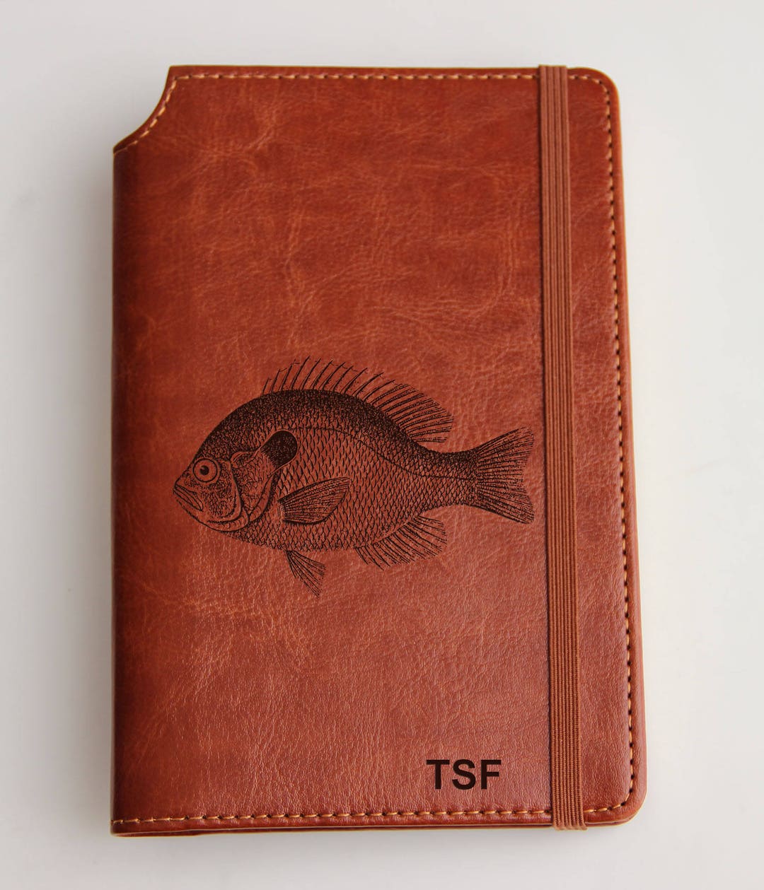 Customizable Fish Illustration Journal Leather Bound, Strip With the ...