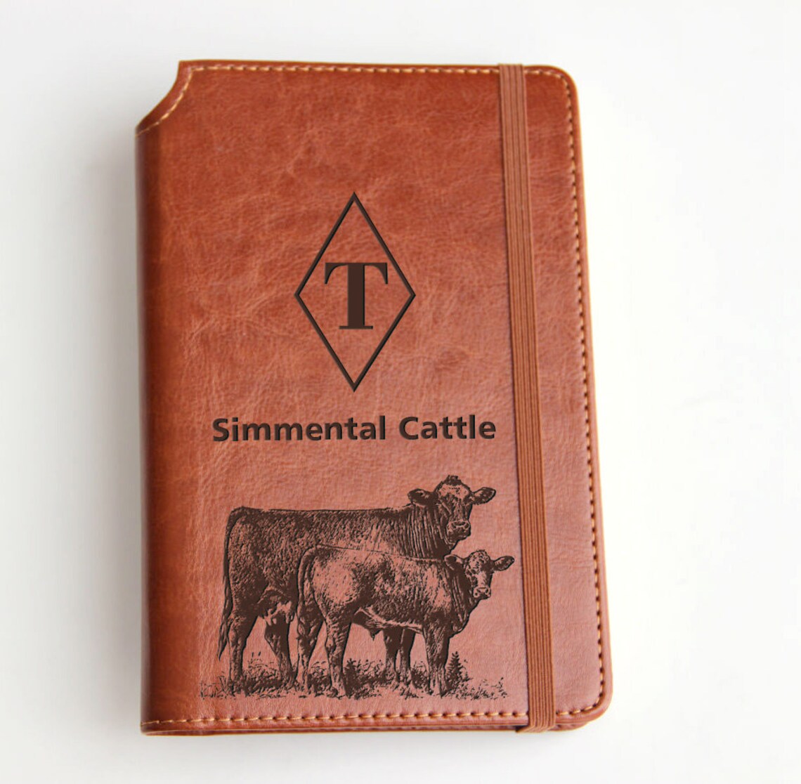 Customizable Brahman Bull Illustrated Journal Leather Bound | Etsy