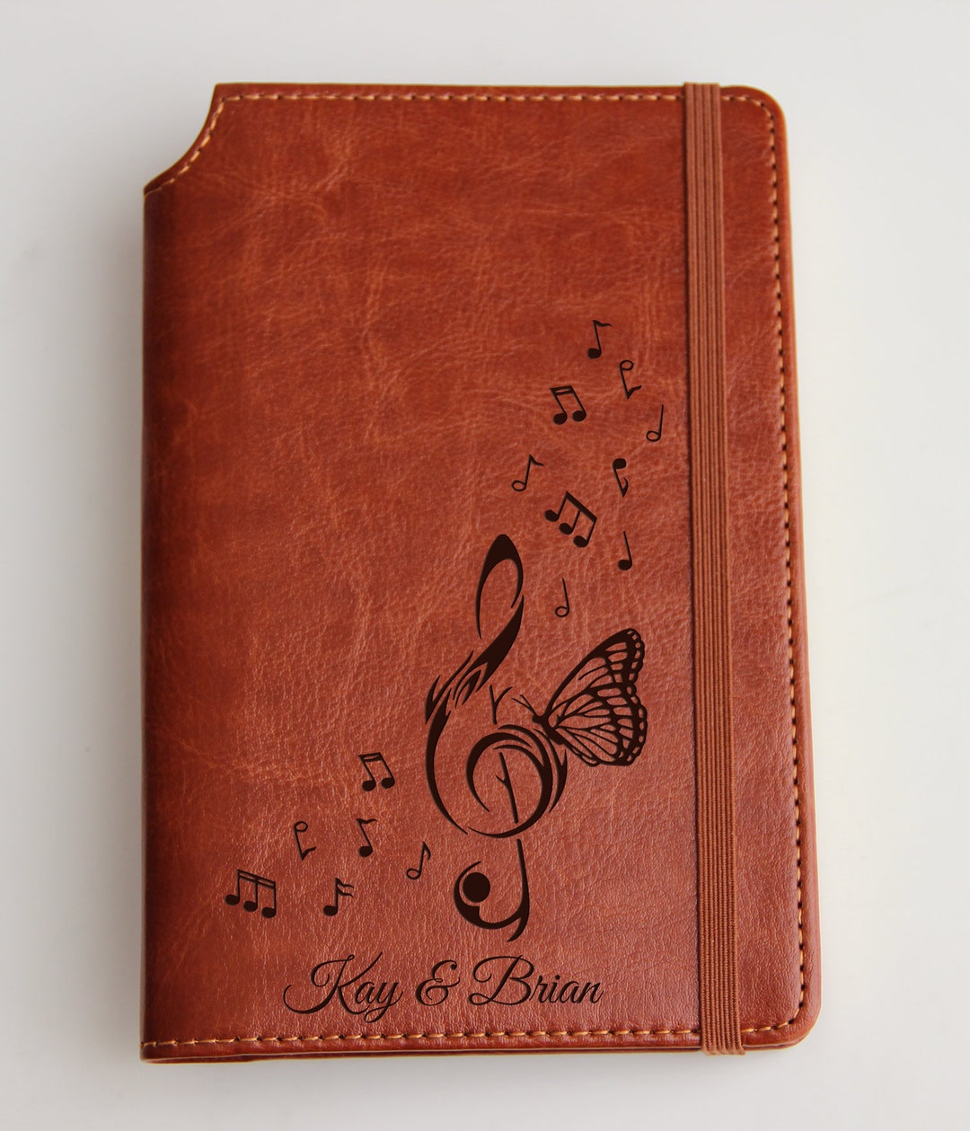 Music Notes Journal With Treble Clef and Butterfly Custom Text or ...