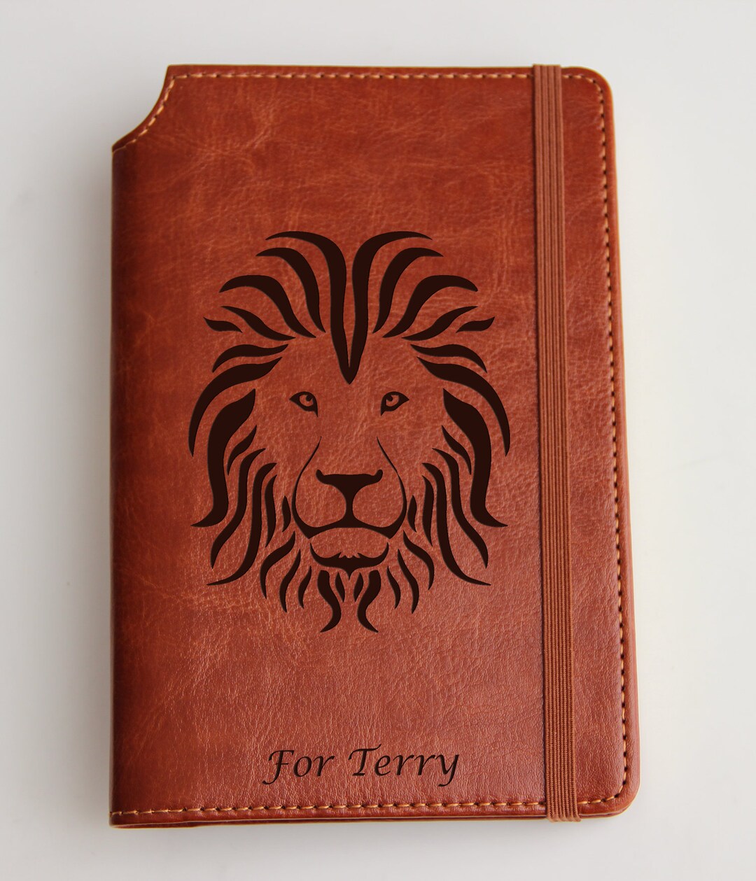 Lion Journal With Custom Quote or Custom Text Leather Bound With ...