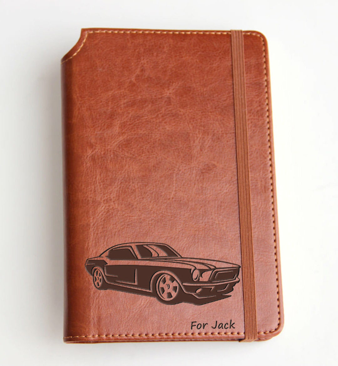 Classic Car Journal Laser Engraved With Personalized Text Leather Bound ...