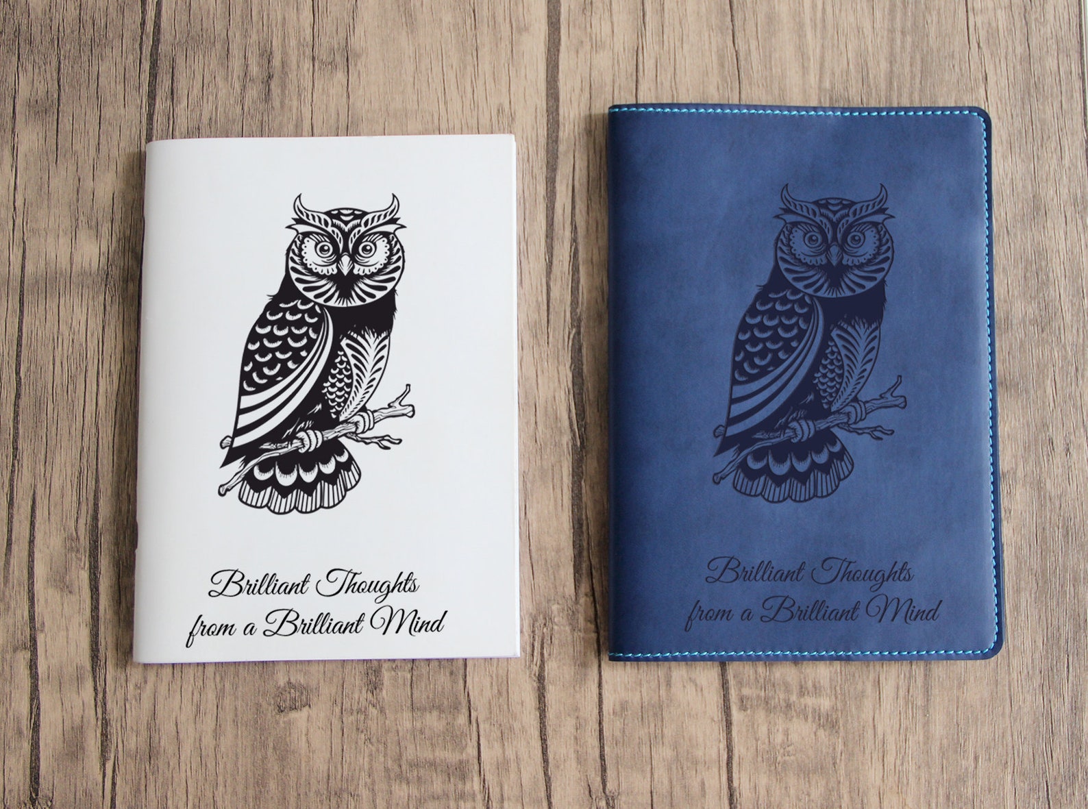 Owl Image and Custom Text Message Journal Cover With Refill - Etsy