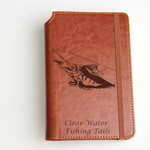 Fishing Journal Laser Engraved With Custom Quote or Custom Text Leather ...