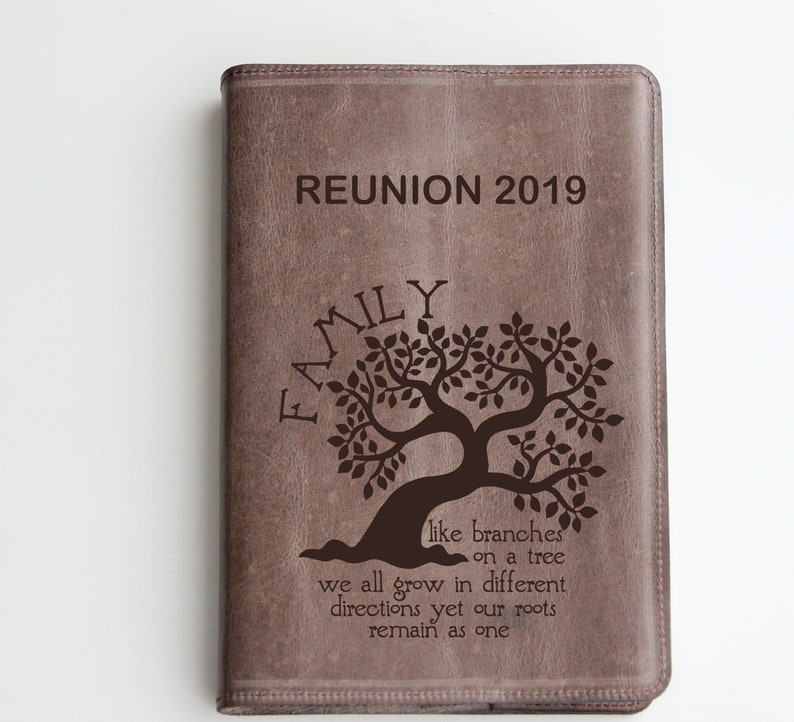 Family Reunion Custom Journal Cover Order, Laser Engraved Genuine ...
