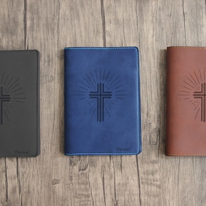Custom Journal Cover Order, Laser Engraved Leather Christian Cross ...