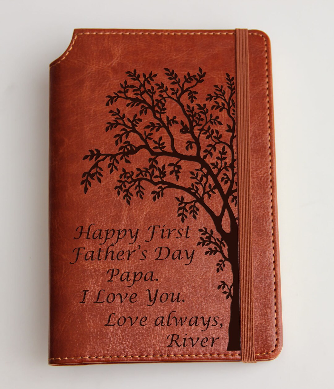 Fathers Day Journal Fully Customizable Engraved Custom Order Tree Logo ...
