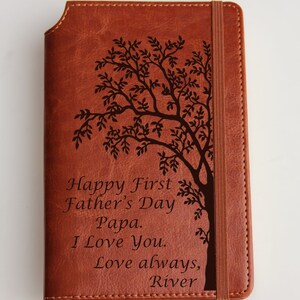 Fathers Day Journal Fully Customizable Engraved Custom Order Tree Logo ...