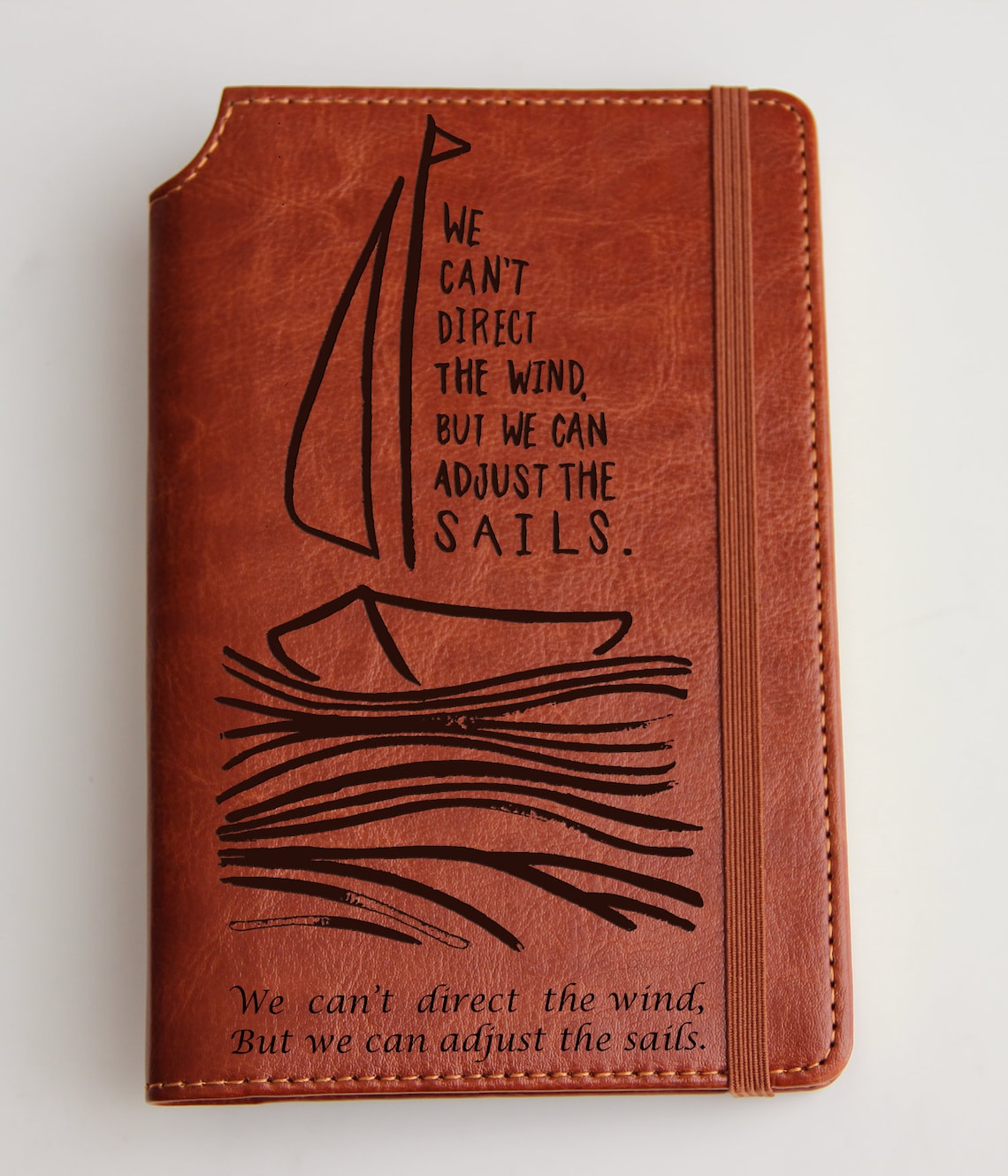 Laser Engraved Sailing Boat Journal With Custom Quote Leather | Etsy