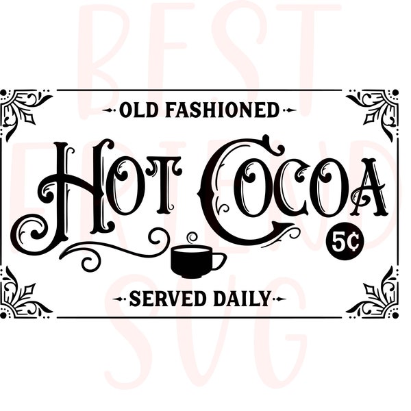 Hot Cocoa Sign Svg - Etsy