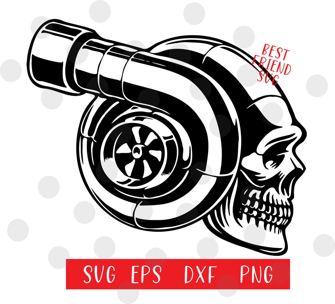Skull Turbo Charger Logo SVG Design Mechanic Car Racing Motorcycle Auto ...