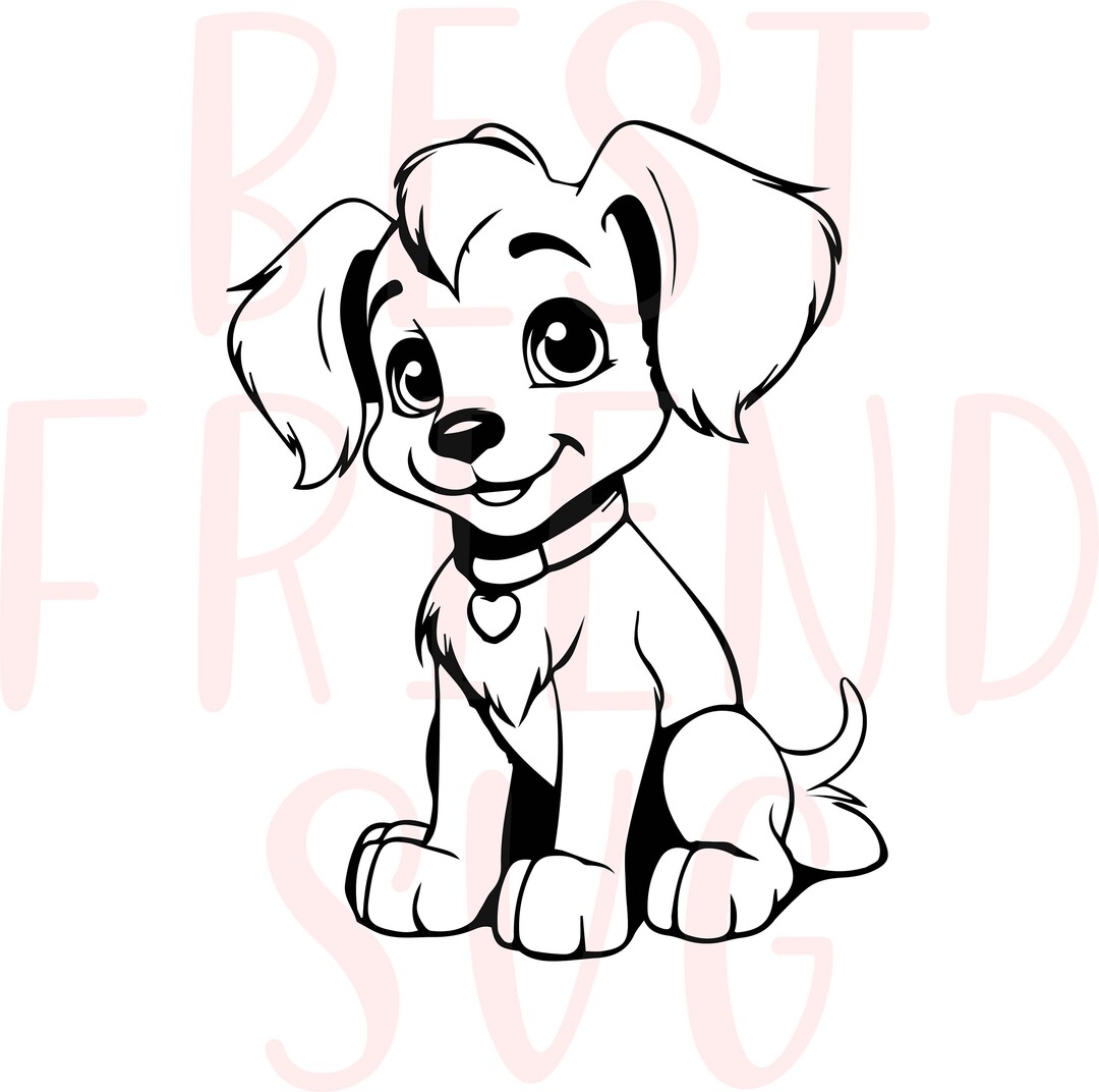 Cute Dog SVG, Cute Puppy Svg, Png, Eps, Dxf, Silhouette, Cute Dog ...