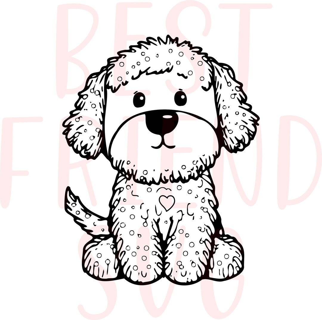 Cute Dog SVG, Cute Puppy Svg, Png, Eps, Dxf, Silhouette, Cute Dog ...