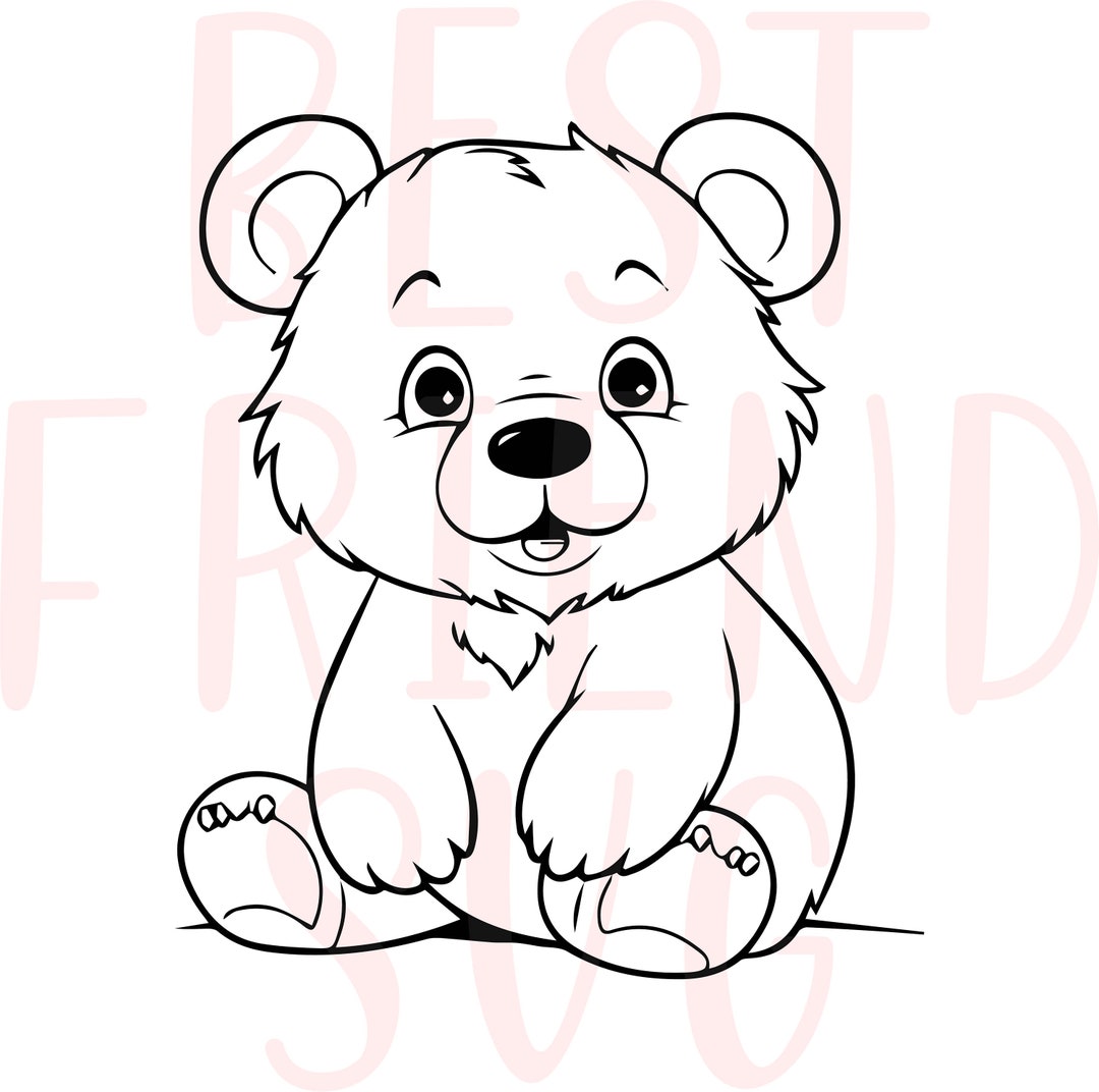 Adorable Bear Svg File for Cricut and Silhouette, Bear SVG, Bear Head ...