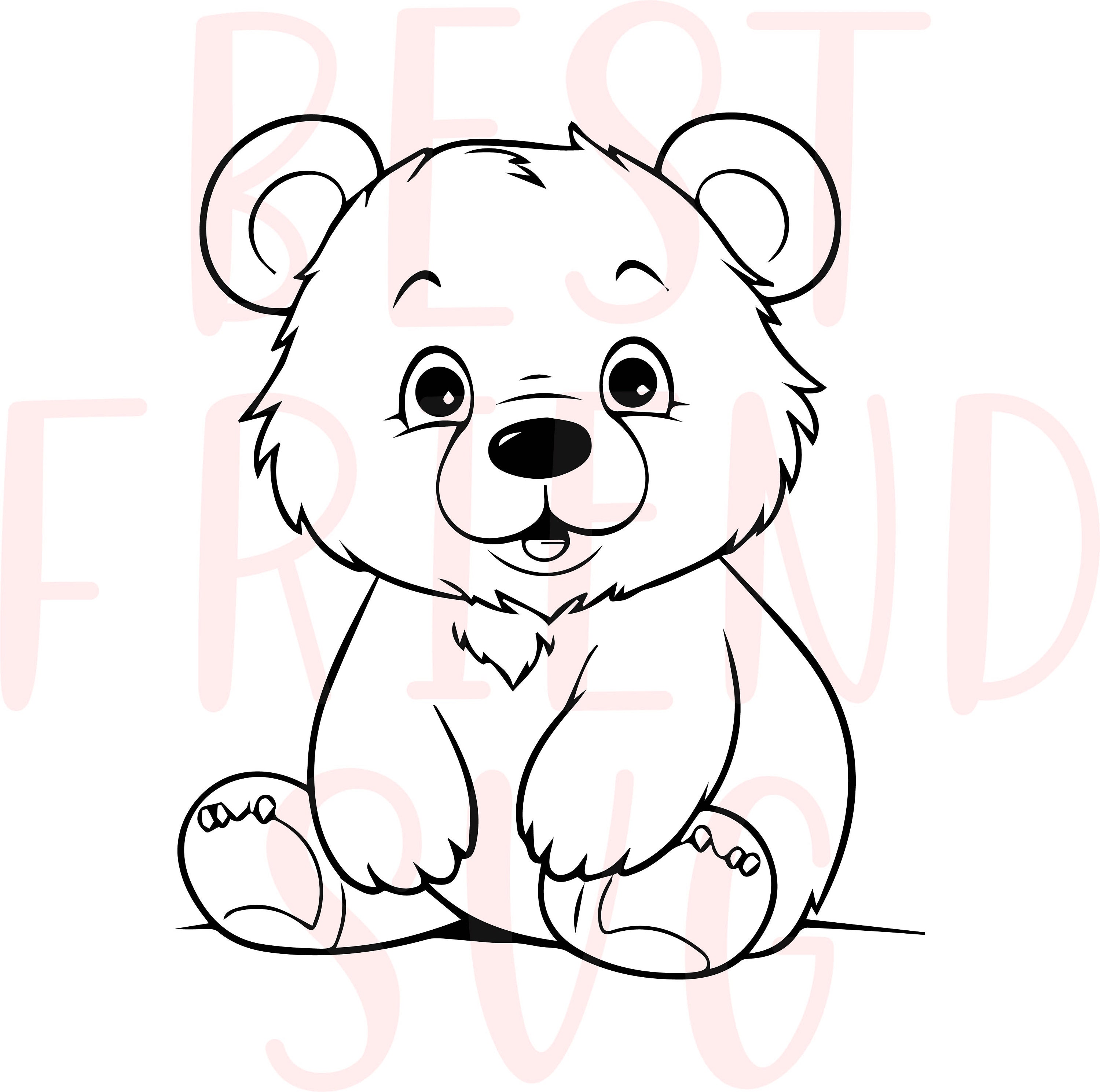 Adorable Bear Svg File for Cricut and Silhouette Bear SVG - Etsy