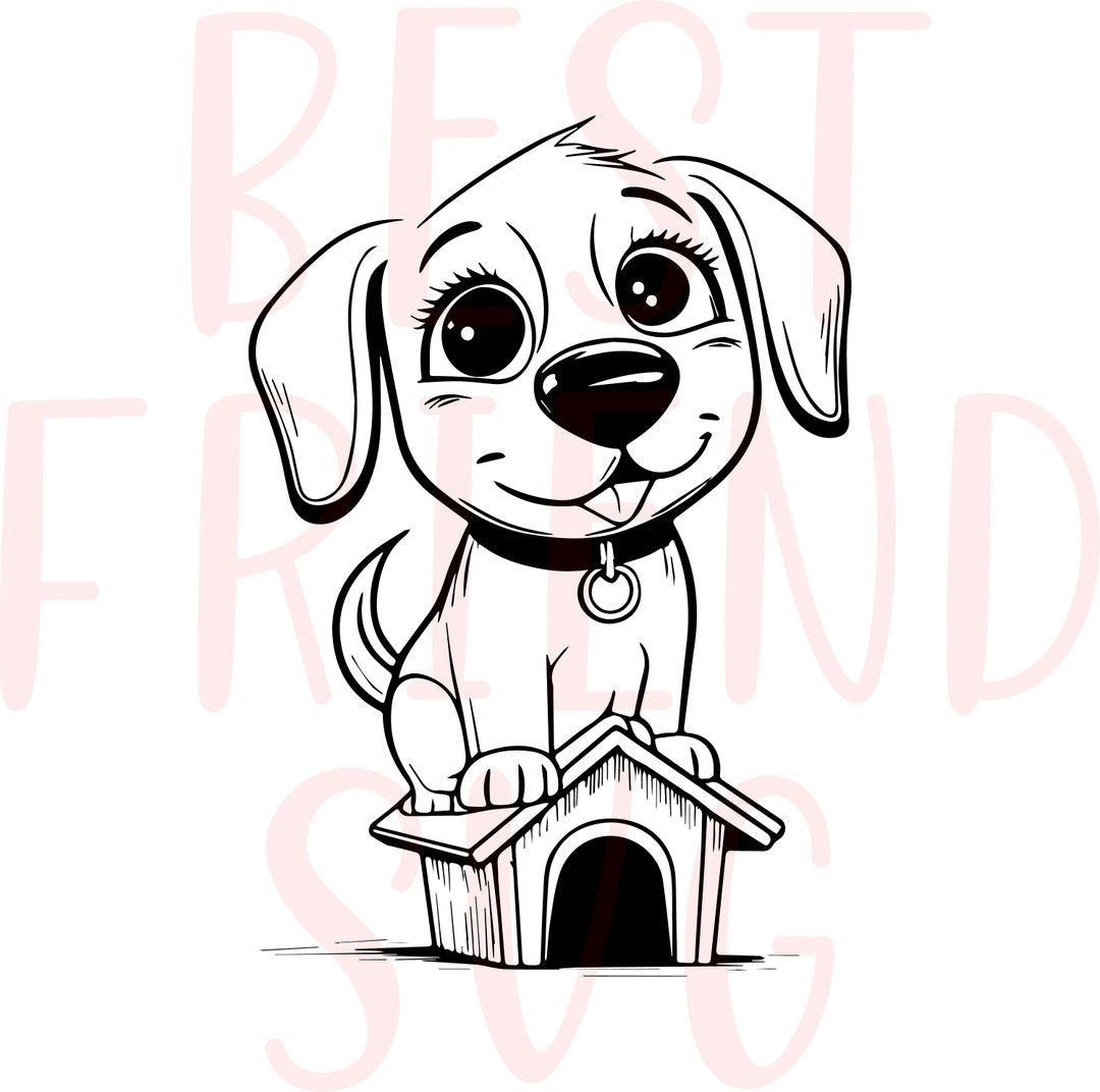 Cute Dog SVG, Cute Puppy Svg, Png, Eps, Dxf, Silhouette, Cute Dog ...