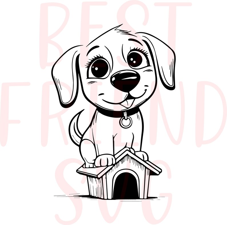 Cute Dog SVG, Cute Puppy Svg, Png, Eps, Dxf, Silhouette, Cute Dog ...