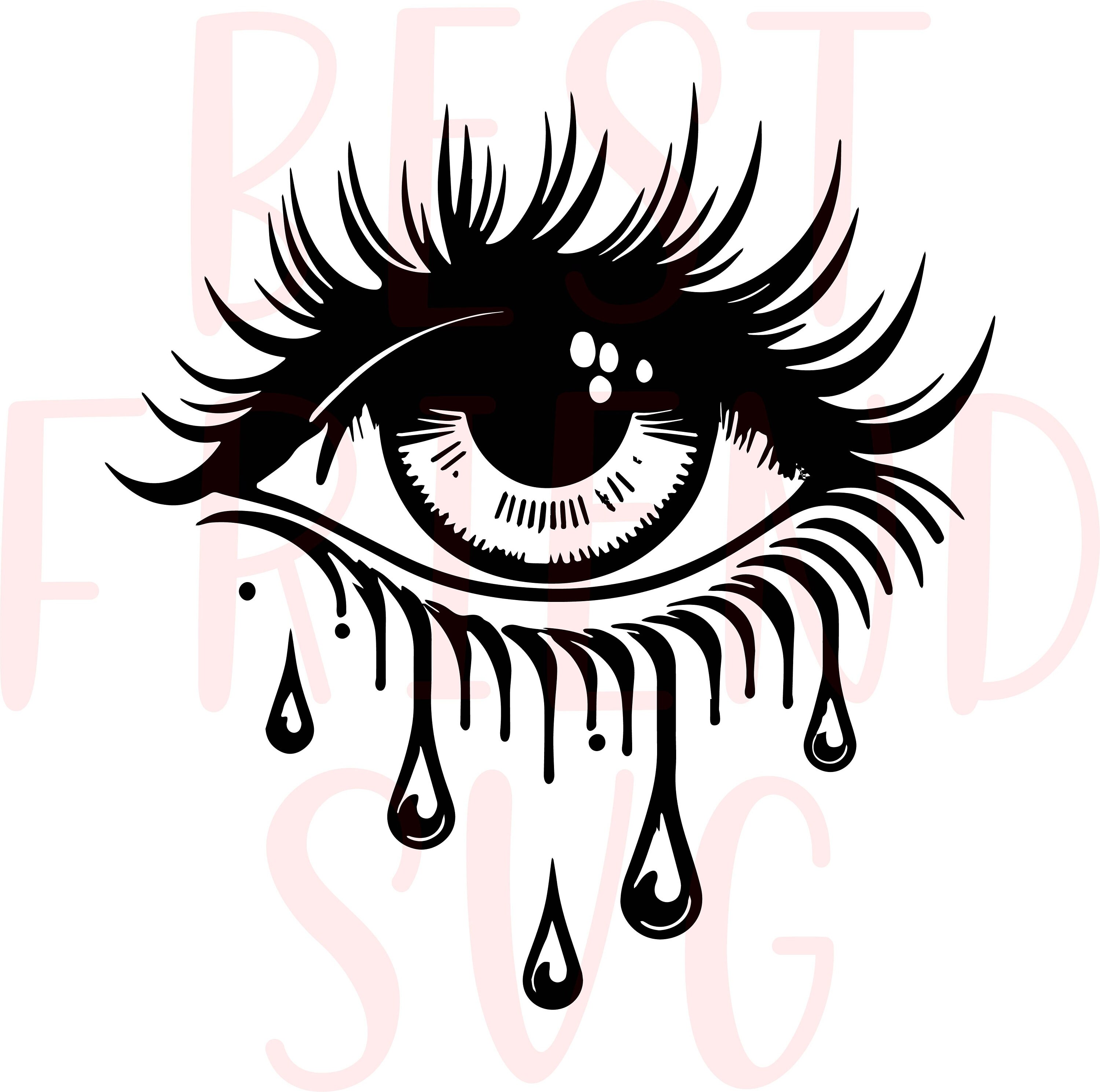 Crying Eye Svg, Eye Svg, Png, Dxf, Eps, Cry, Heart, Tattoo Style, Wall ...