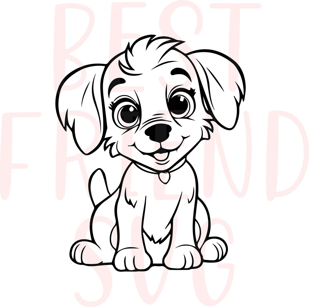 Cute Dog SVG, Cute Puppy Svg, Png, Eps, Dxf, Silhouette, Cute Dog ...