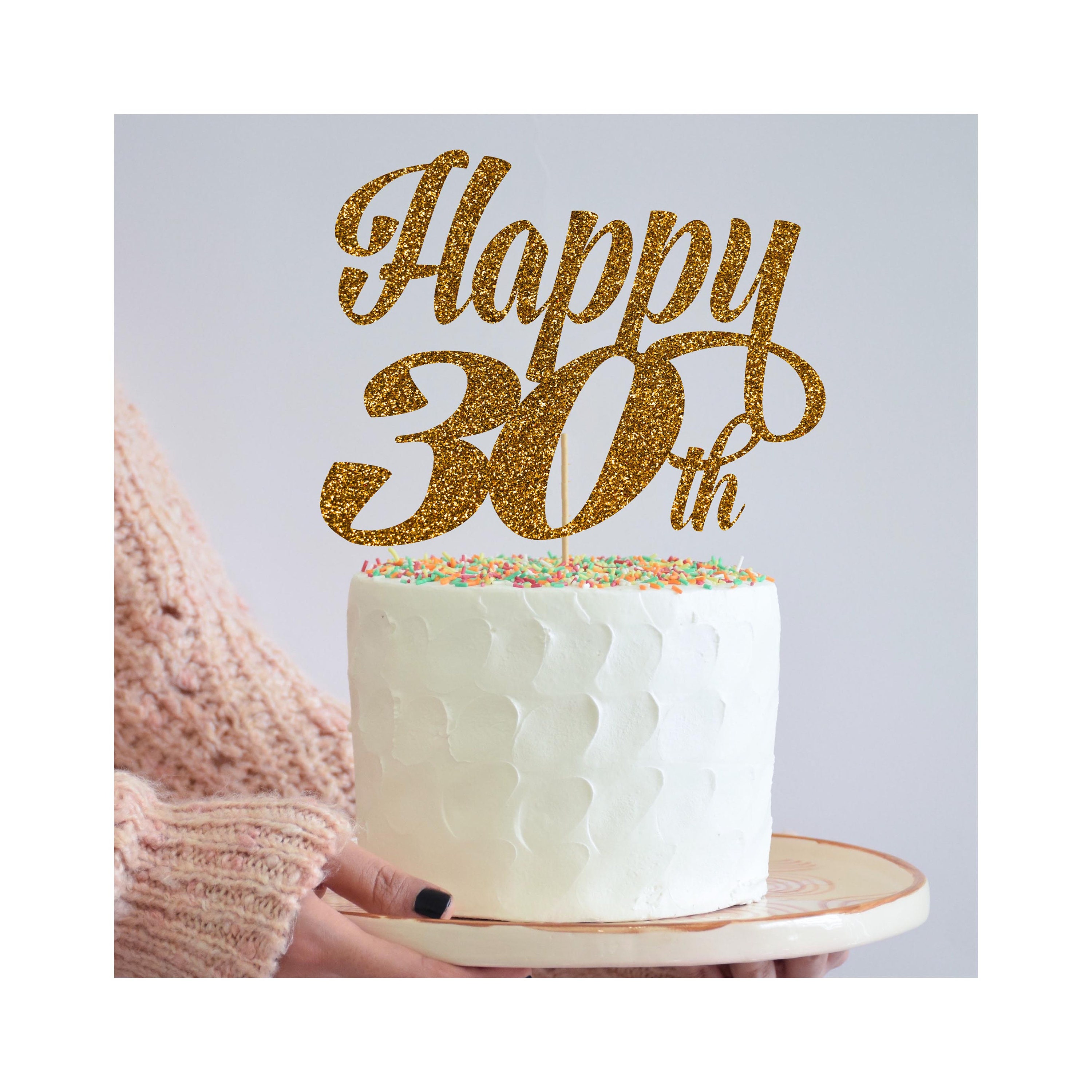 Happy 30th Cake Topper Svg Cake Topper Svg Birthday Cake - Etsy