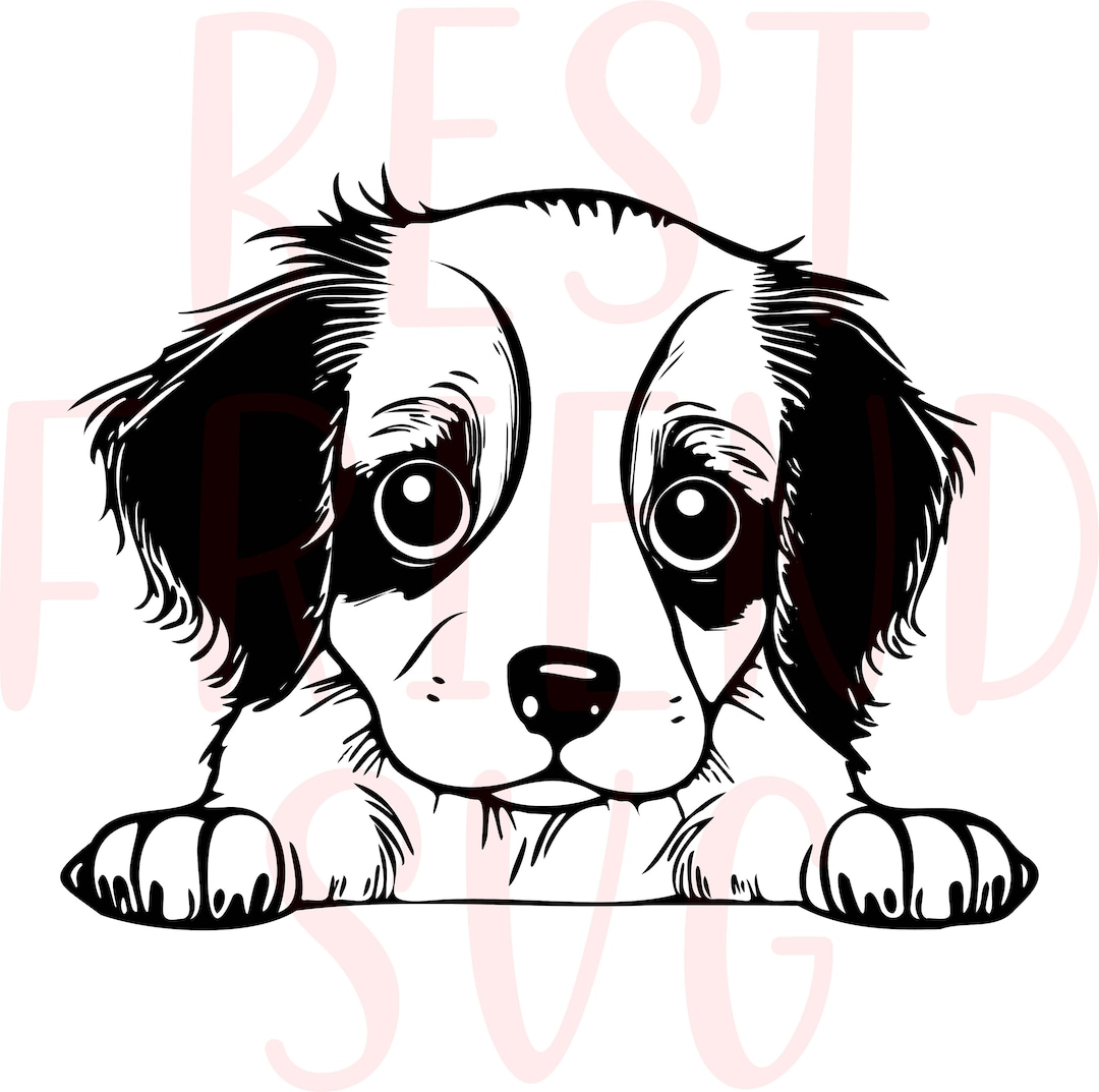 Cute Dog SVG, Cute Puppy Svg, Png, Eps, Dxf, Silhouette, Cute Dog ...