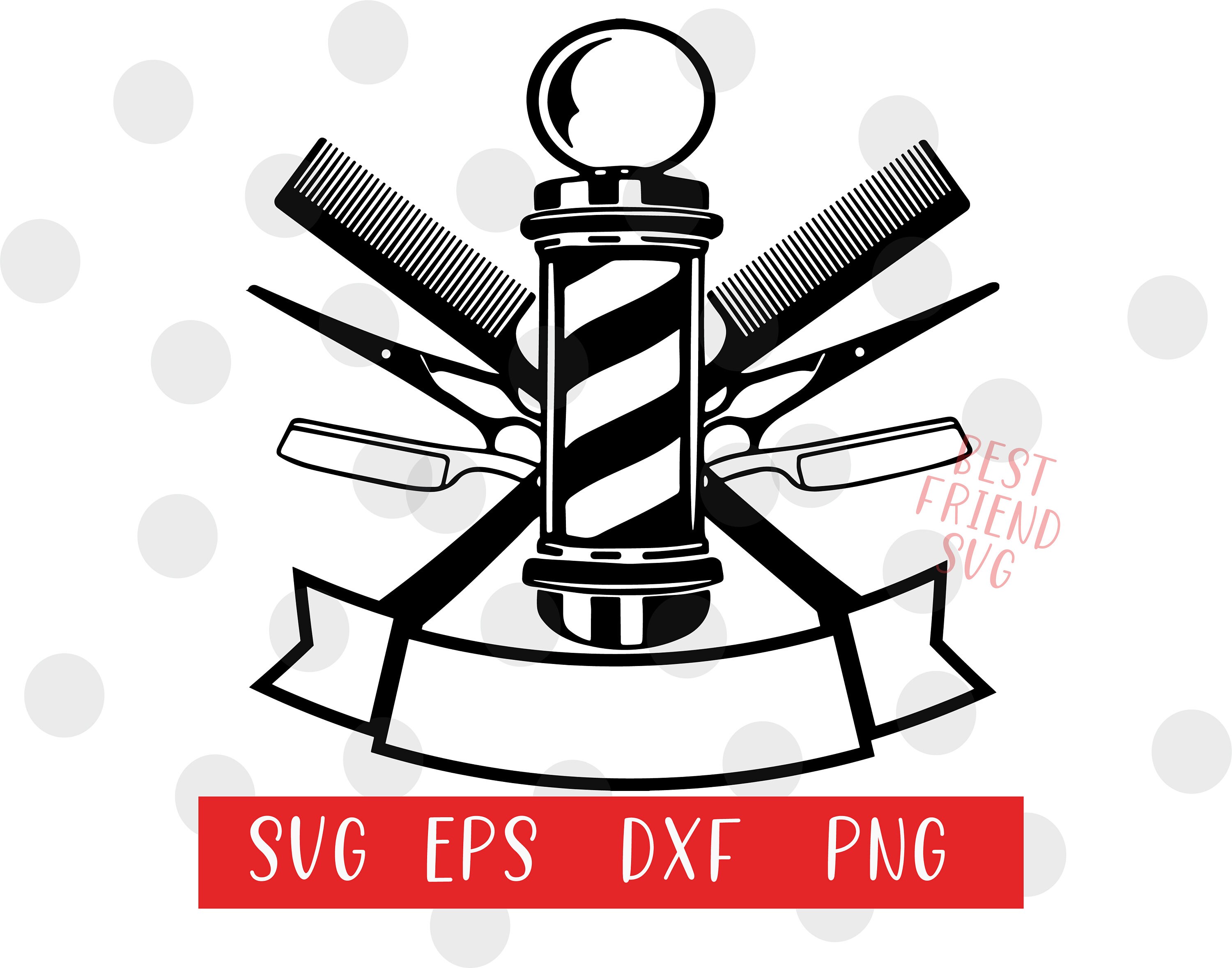 Barber Shop File Barber Svg Barbers Clipart Scissors Illustration Hair ...