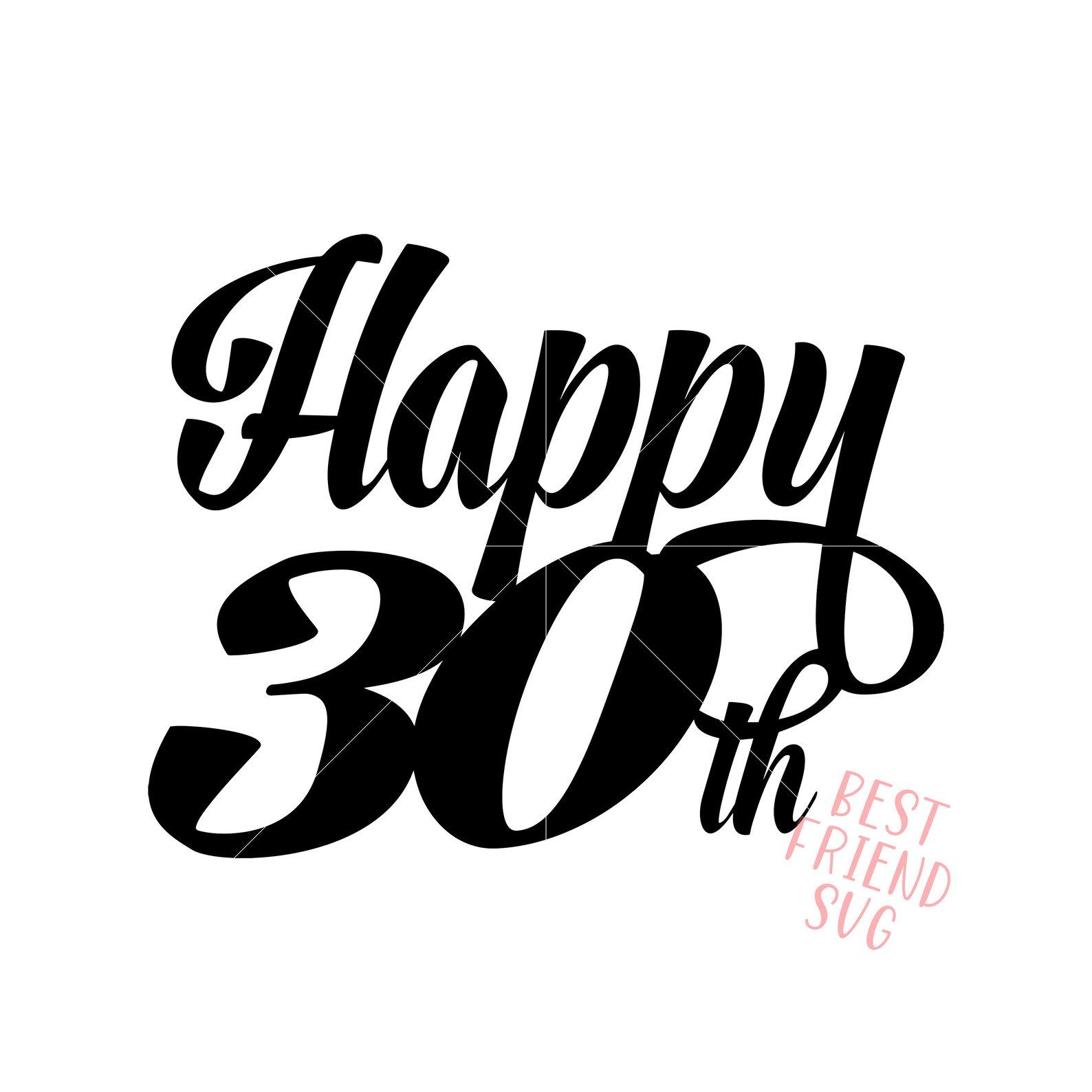 Happy 30th Cake Topper Svg, Cake Topper Svg, Birthday Cake Topper SVG ...