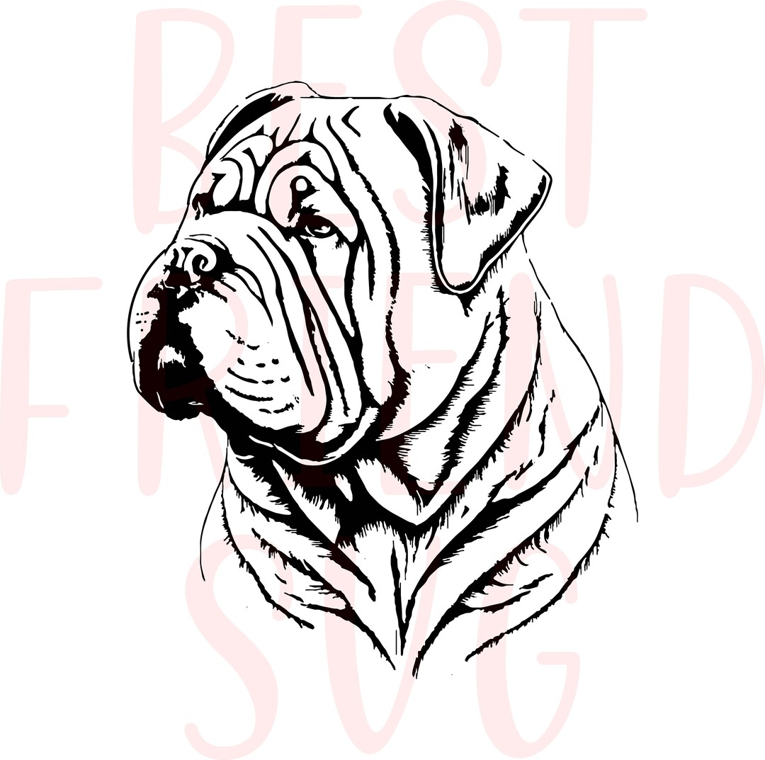 Shar Pei Dog Svg, Instant Download, Png, Dxf, Eps, Svg for Cricut ...