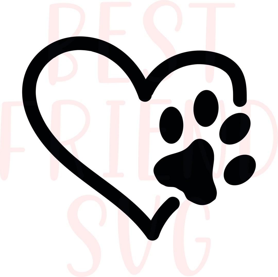 Heart Dog Paw Print SVG, Eps, Dxf, Png Cut File for Cricut and ...