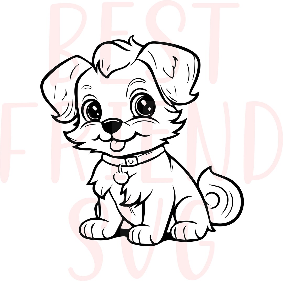 Cute Dog SVG, Cute Puppy Svg, Png, Eps, Dxf, Silhouette, Cute Dog ...