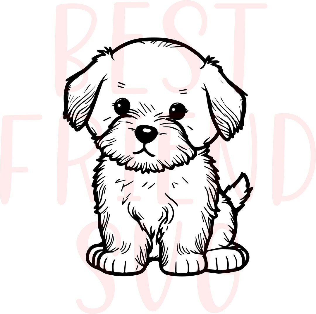 Cute Dog SVG, Cute Puppy Svg, Png, Eps, Dxf, Silhouette, Cute Dog ...