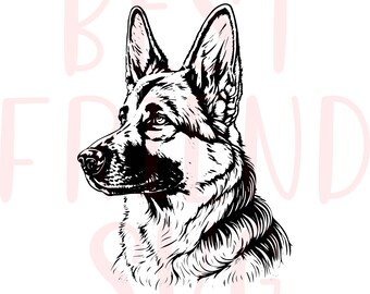 German Shepherd Portrait Dog Png, Dxf, Eps, Svg Icon, German Shepherd ...