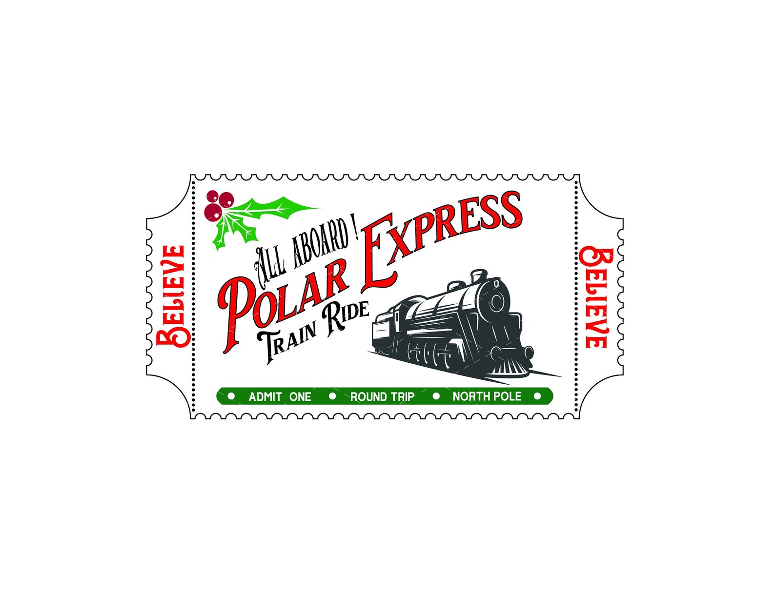 Polar Express Ticket Svg Dxf Cut File and Printable for Your - Etsy