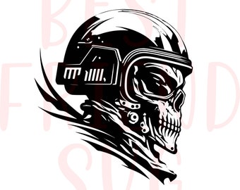Skull Outlaw Biker Custom Motorcycle Car Repair Shop Bike Rider Motor ...