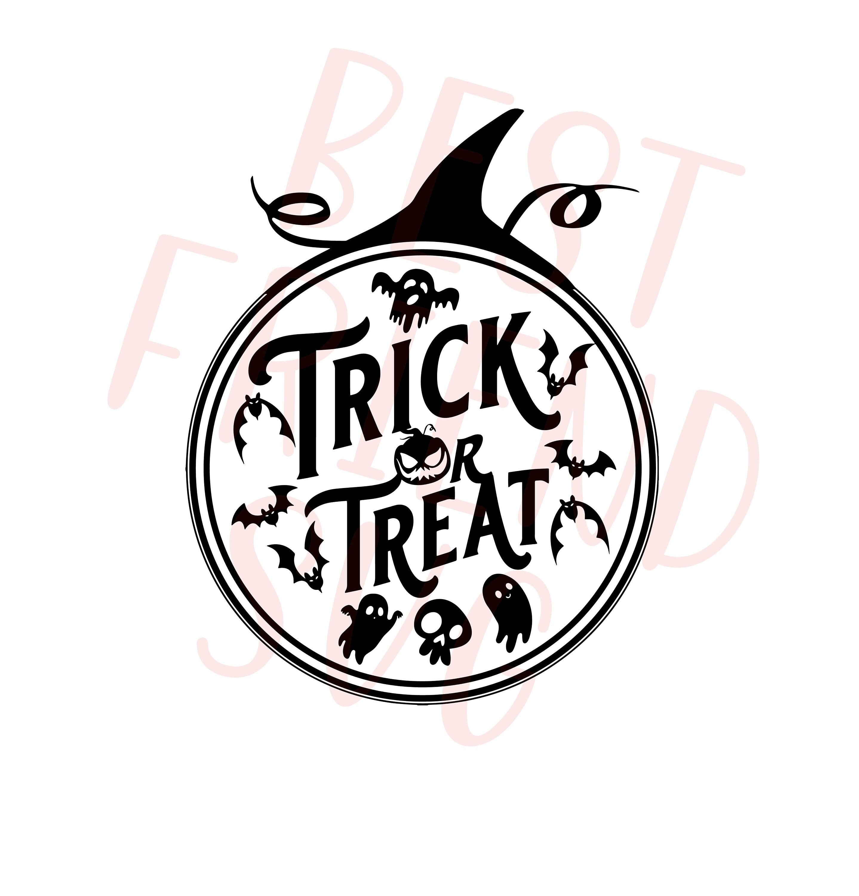 Trick Or Treat Black And White Clip Art