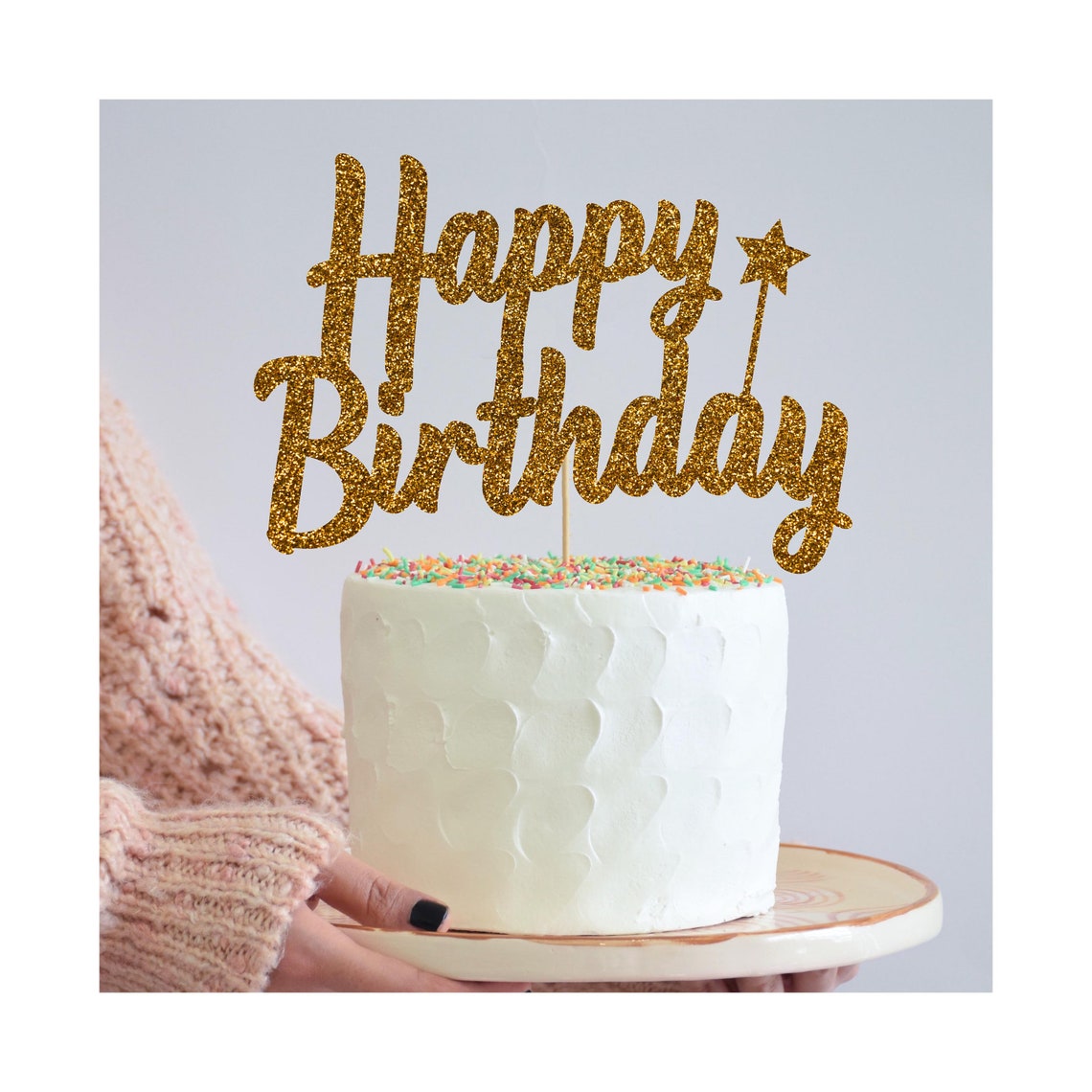 Cake Topper Svg File Happy Birthday Svg Dxf Png Eps File - Etsy