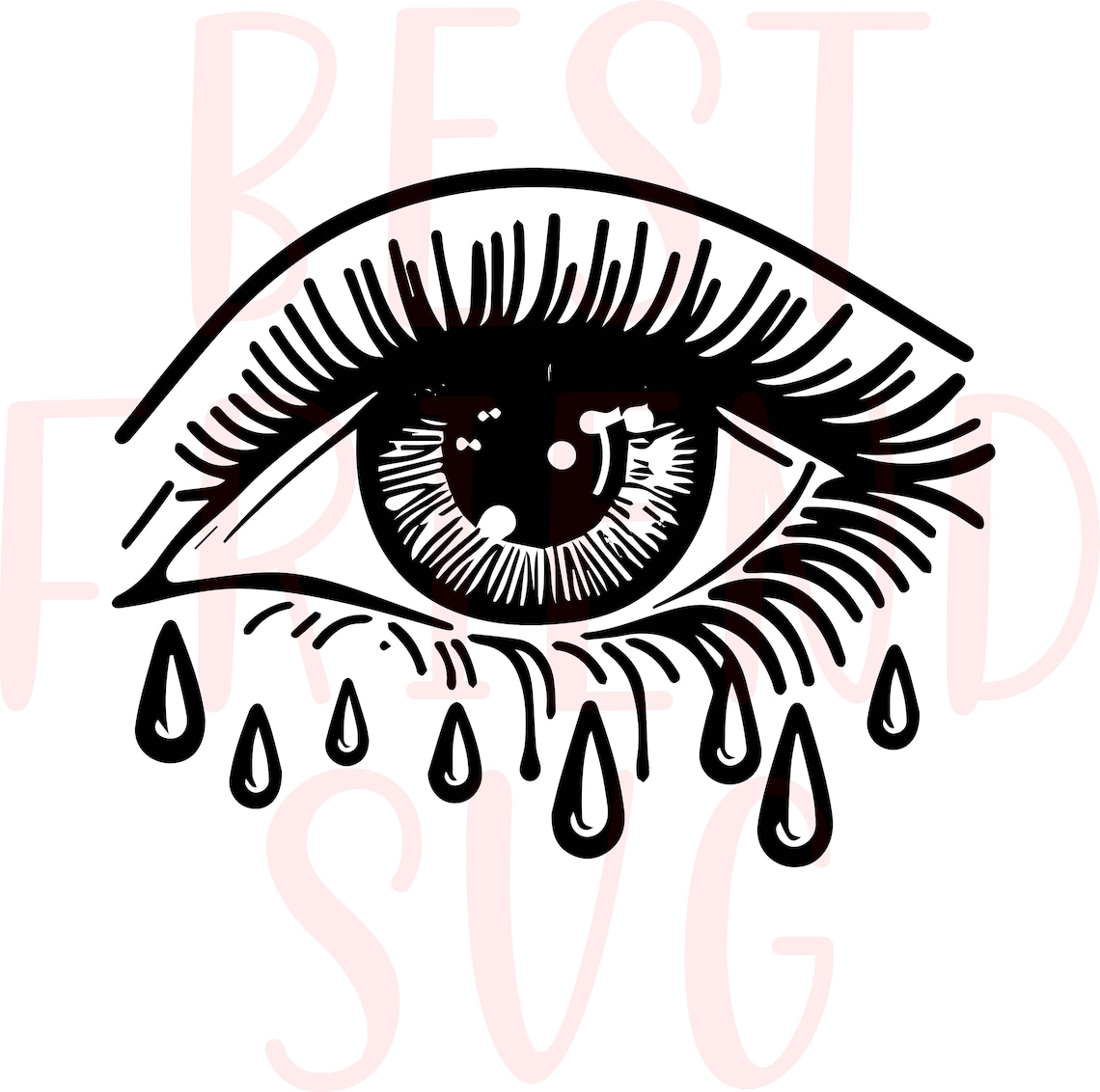Crying Eye Svg, Eye Svg, Png, Dxf, Eps, Cry, Heart, Tattoo Style, Wall ...
