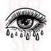 Crying Eye Svg, Eye Svg, Png, Dxf, Eps, Cry, Heart, Tattoo Style, Wall ...
