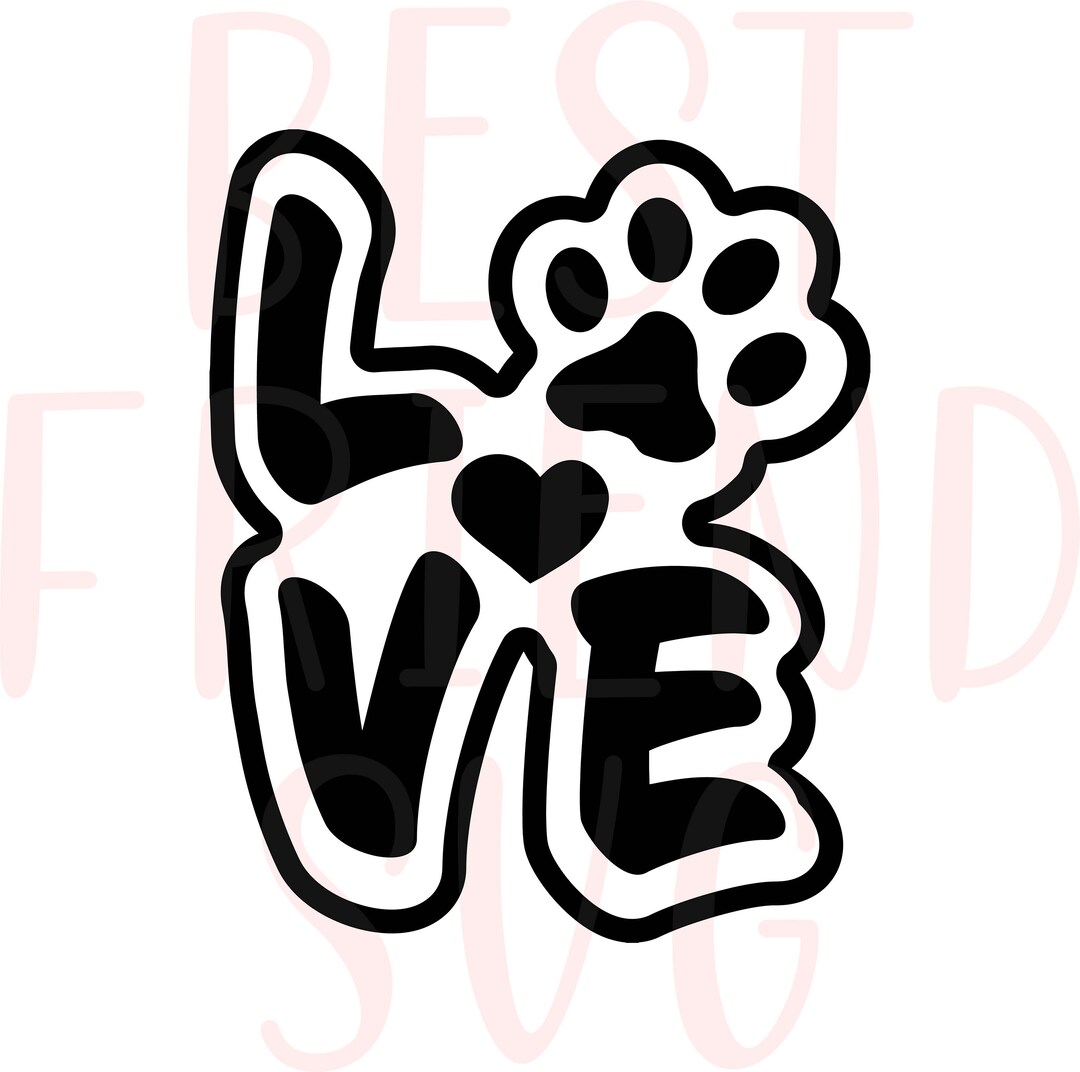 I Love My Dog, Love Paw SVG, Eps, Dxf, Png Cut File for Cricut and ...