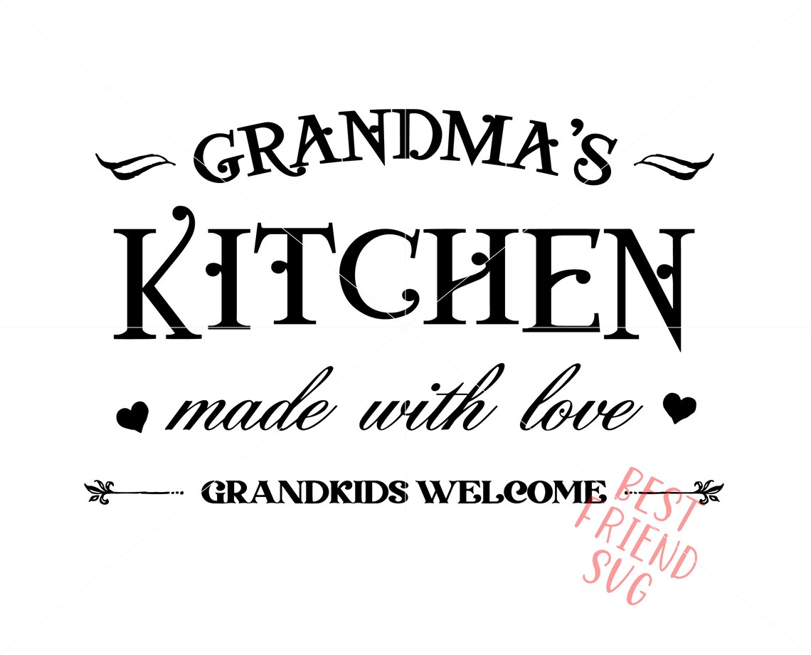 Grandmas Kitchen Sign SVG Printable Vector Image Cut File for - Etsy