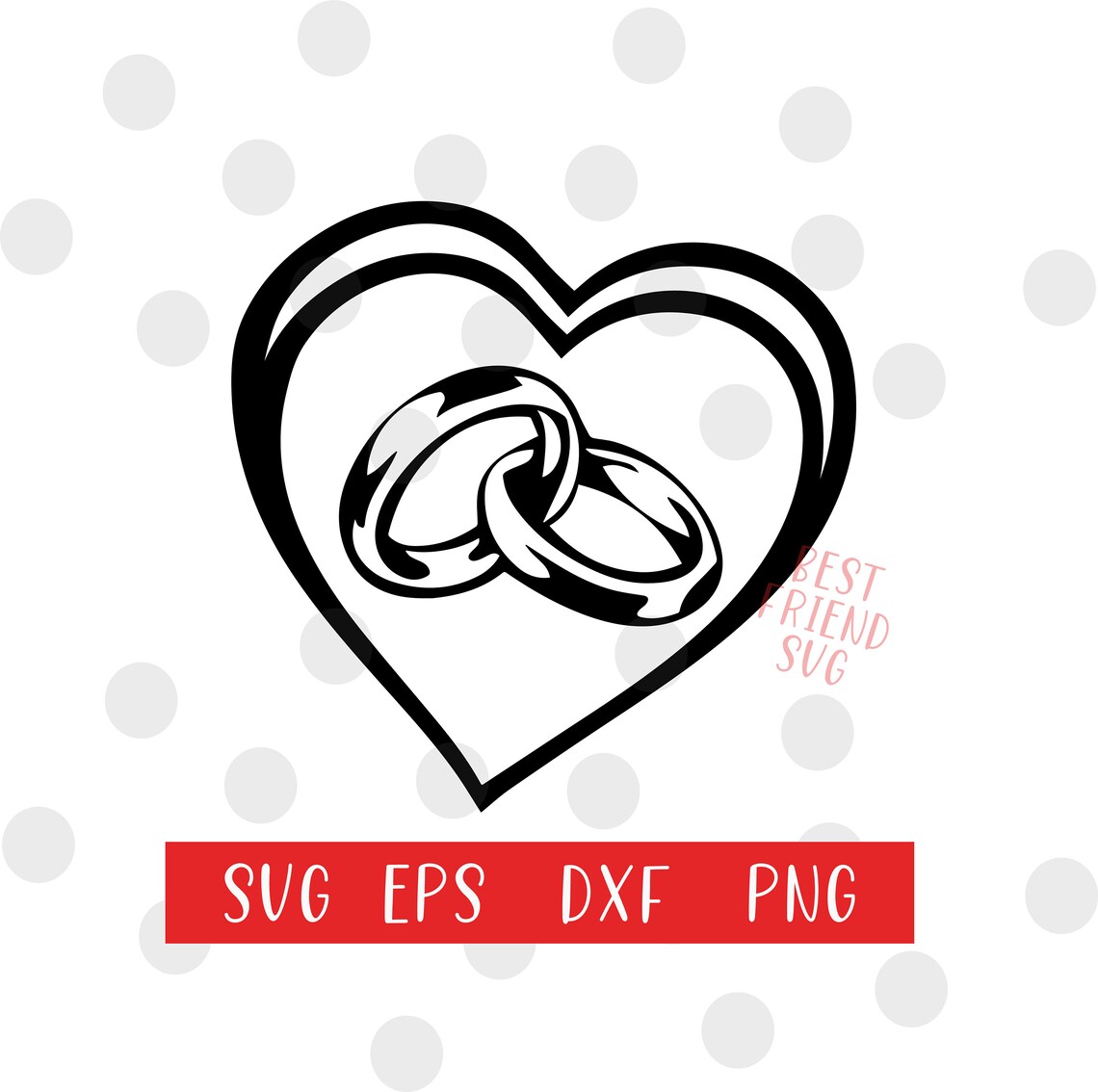 Wedding Rings Heart Shaped Vector Cricut Cut Cutting Shaped Etsy