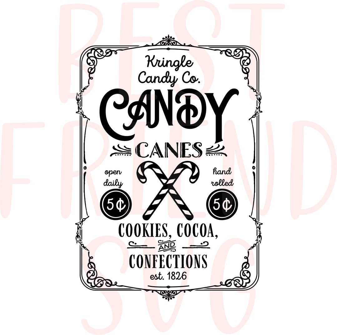 Old Fashioned Candy Shop Sign SVG Cut File, for Vintage Decor and ...
