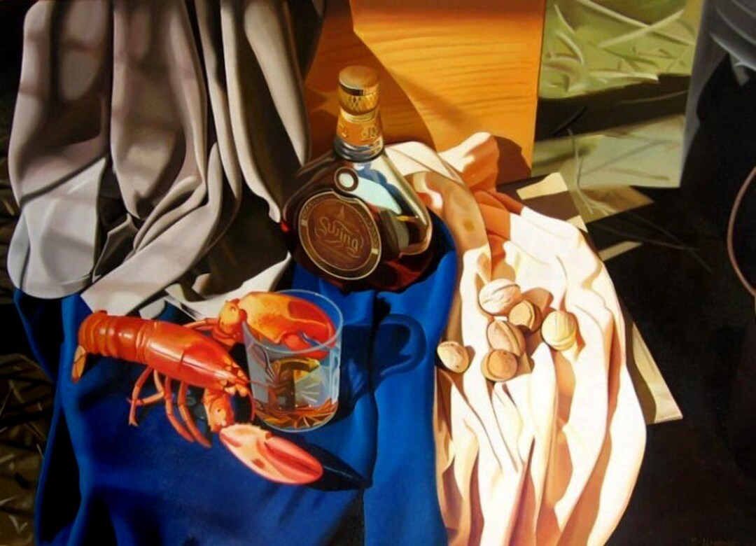 Still Life With a Lobster, Oil on Canvas Painting, Original and ...