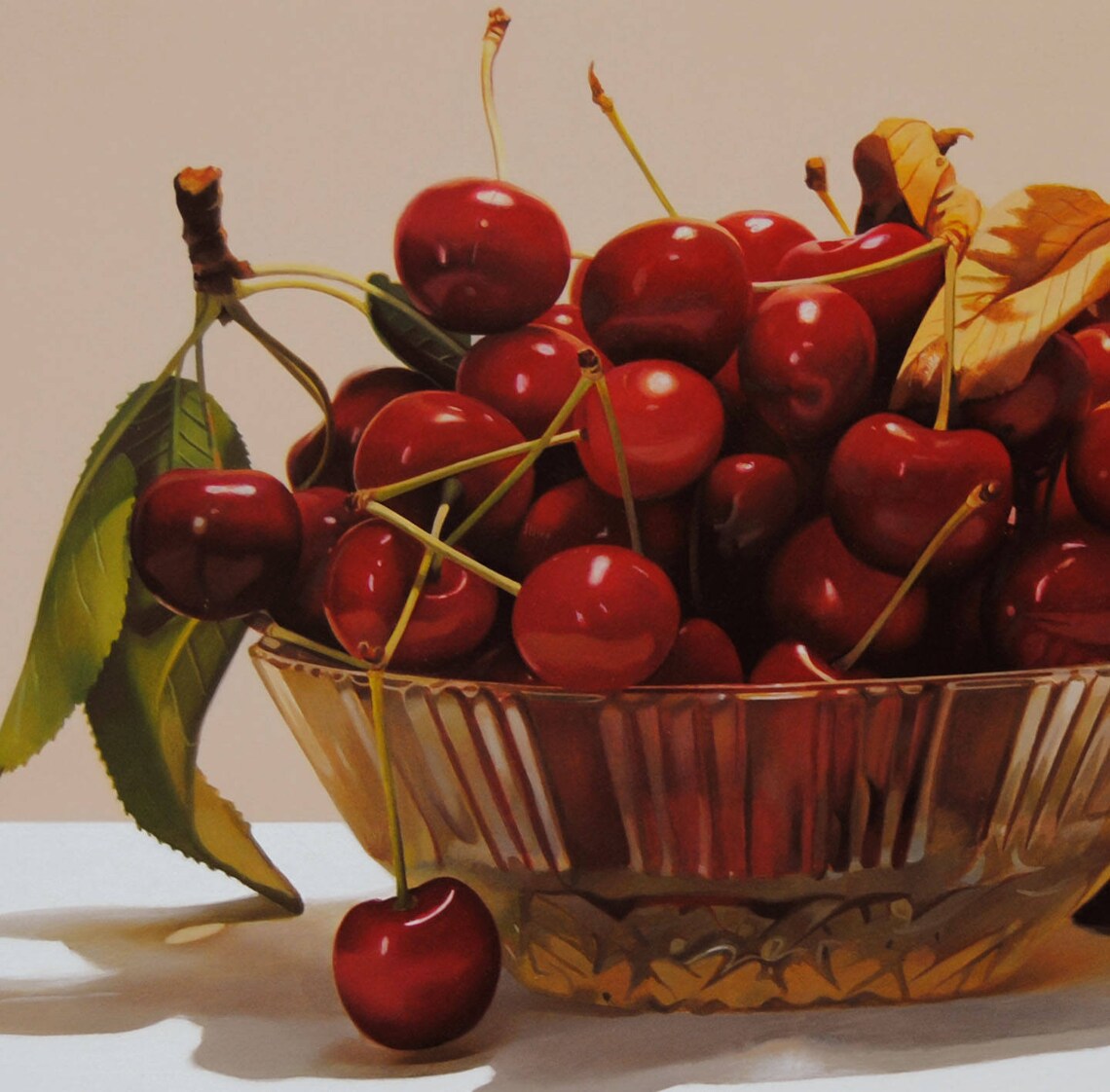 Still Life With Cherries, Oil on Canvas Painting, Original and Handmade ...