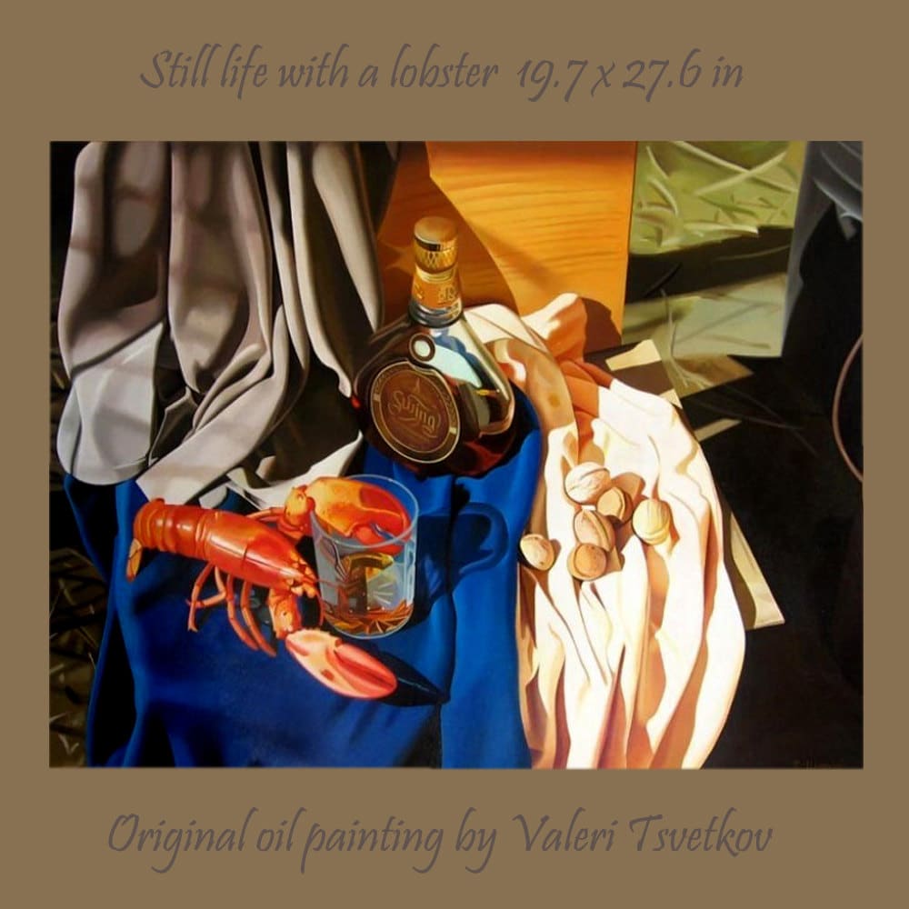 Still Life With a Lobster, Oil on Canvas Painting, Original and ...