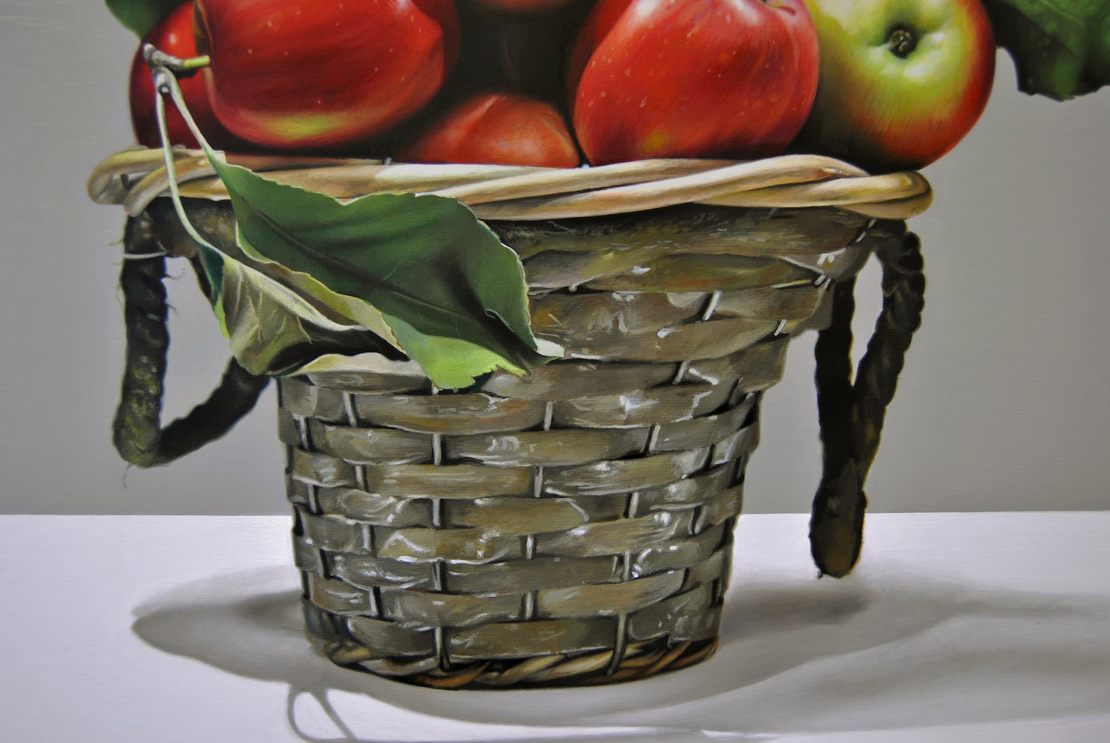 Hyperrealism Apple Oil Painting, Still Life in Basket, Handmade Art - Etsy