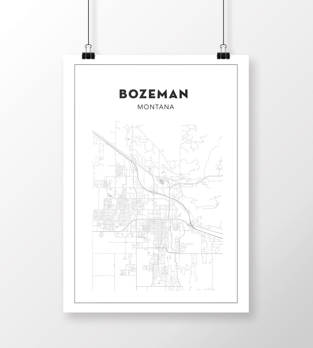 Bozeman, MT City Map Print | DIGITAL DOWNLOAD - Etsy