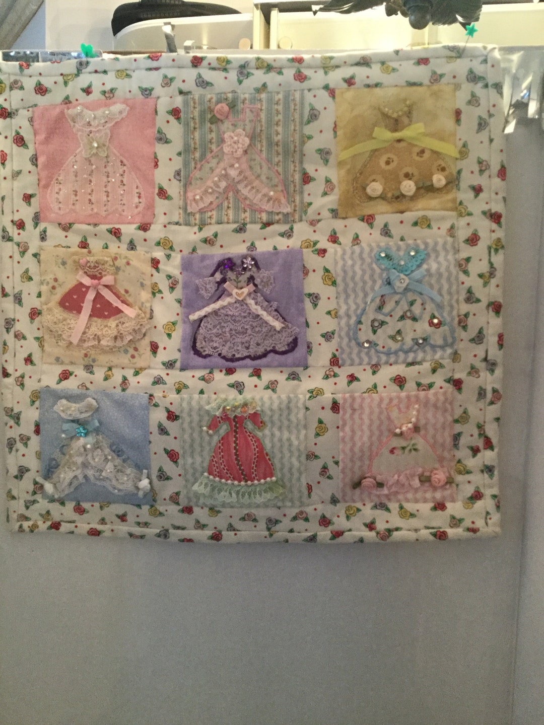 Quilted Little Girls Dresses , Hand Sewn Party Dresses , Beads Lace ...